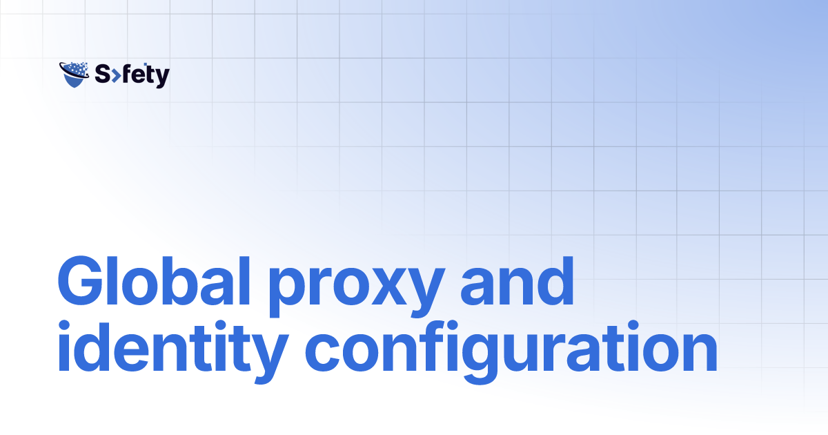 Global proxy and identity configuration | Safety Documentation